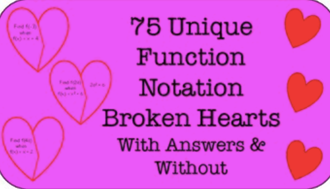 Practice Function Notation with Broken Hearts - Amped Up Learning