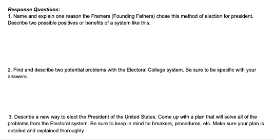 Electoral College Worksheet - Amped Up Learning