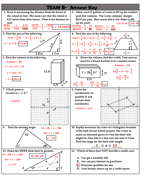 6th Grade Math Geometry Connect 4 Game - Amped Up Learning