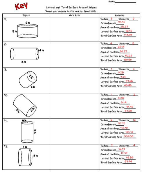 Lateral and Total Surface Area of Prisms (Rectangular, Triangular, and ...