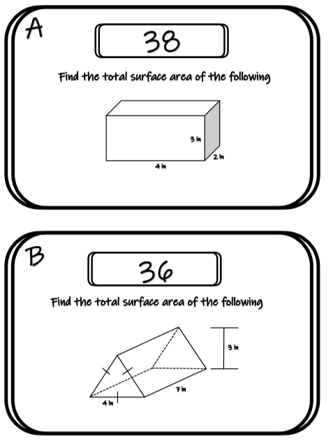 Lateral and Total Surface Area Scavenger Hunt - Amped Up Learning