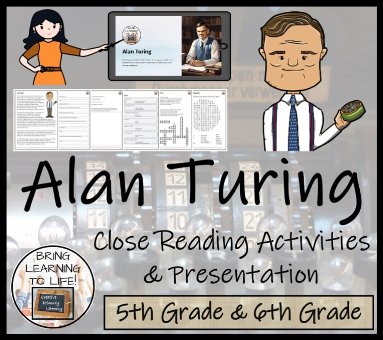 Alan Turing Close Reading Comprehension Activities | 5th Grade & 6th ...