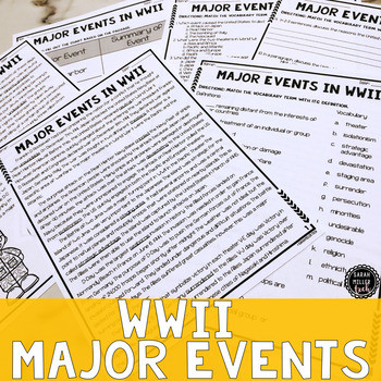 Major Events of WWII Reading Activity (SS5H4)