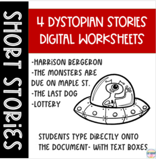 Dystopian Short Stories DIGITAL worksheets and Hard Copies