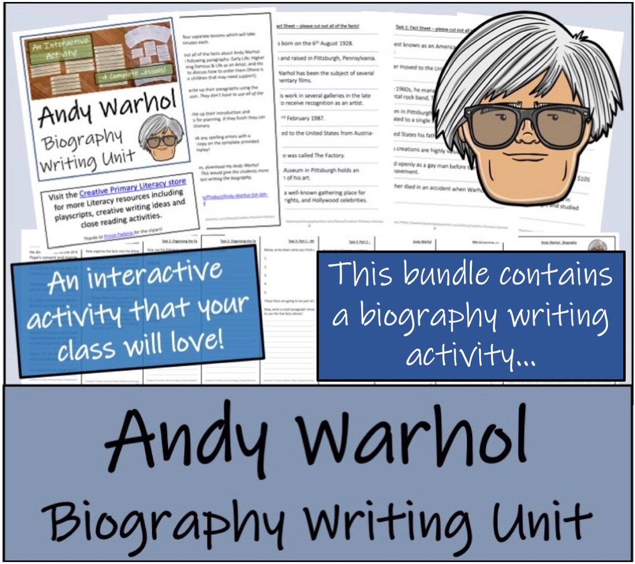 Andy Warhol - 5th & 6th Grade Close Read & Biography Writing Bundle ...