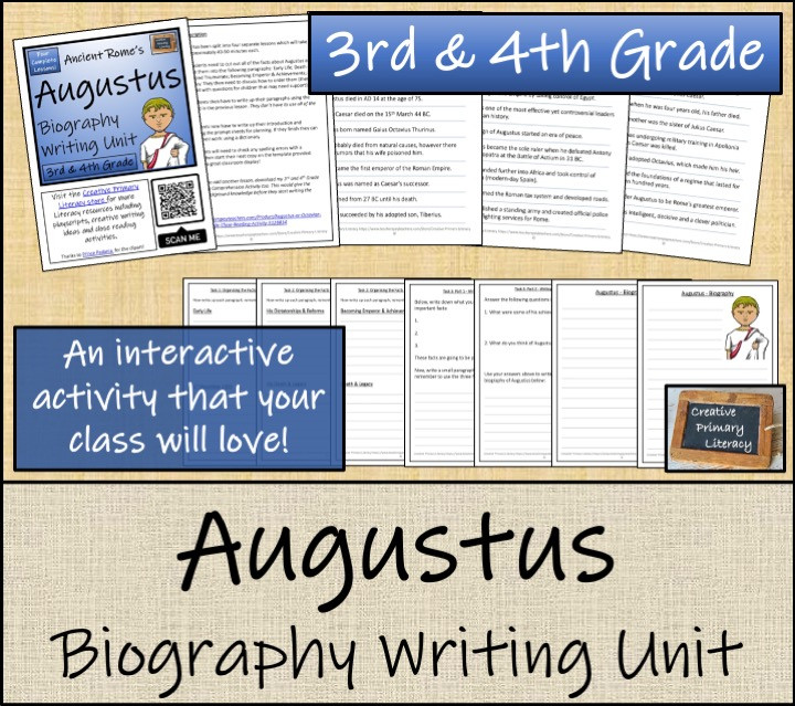 Augustus Biography Writing Unit | 3rd Grade & 4th Grade - Amped Up Learning