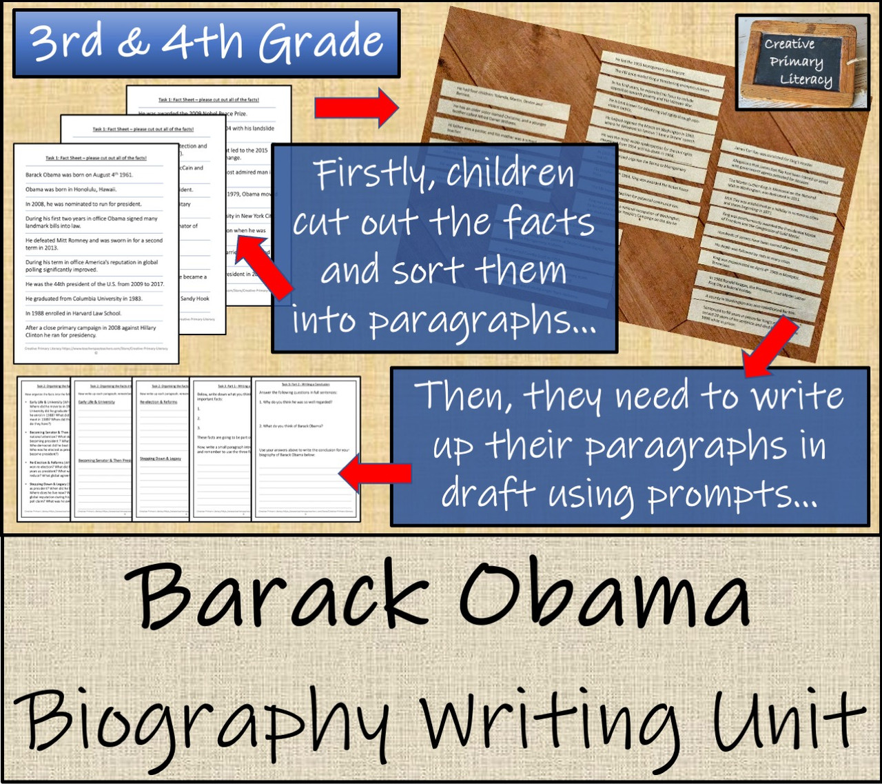 Barack Obama Biography Writing Unit | 3rd Grade & 4th Grade - Amped Up ...