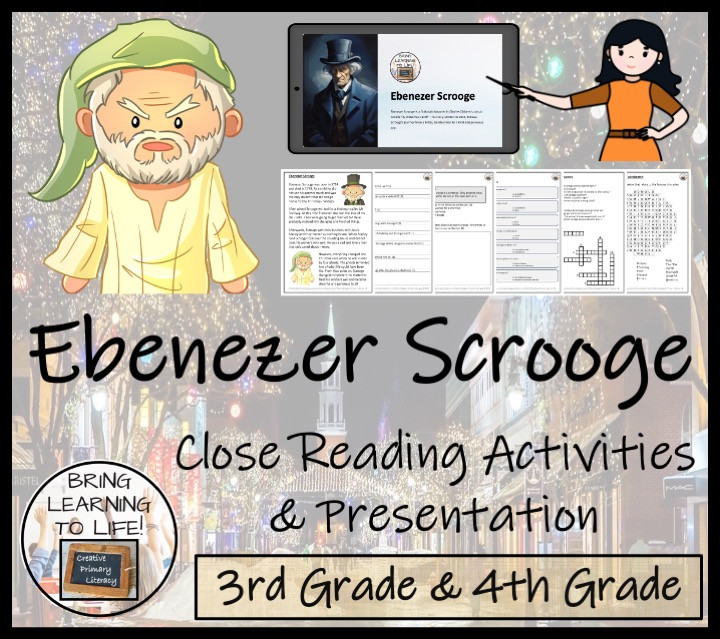 Ebenezer Scrooge Close Reading Comprehension Activities | 3rd Grade ...