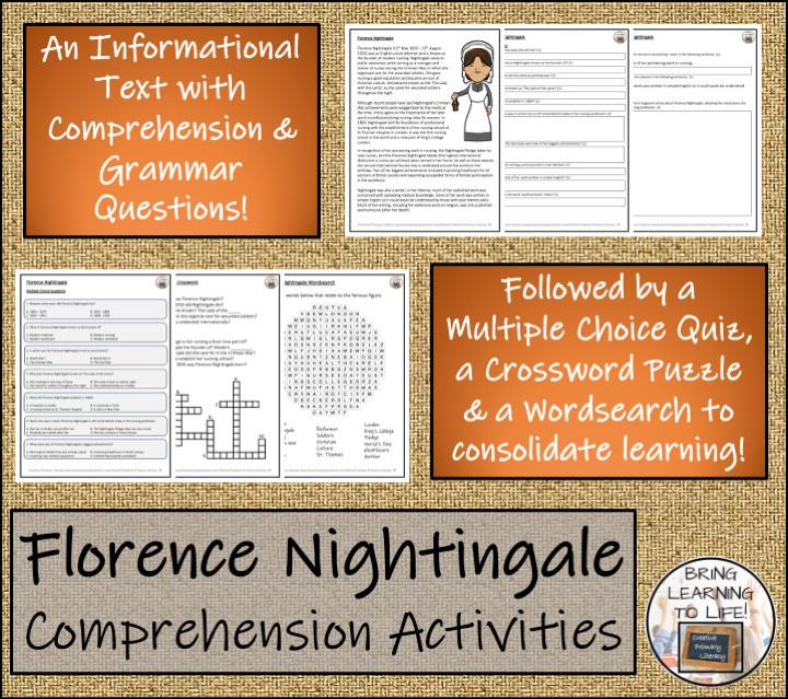 Florence Nightingale Close Reading Comprehension Activities | 5th & 6th ...