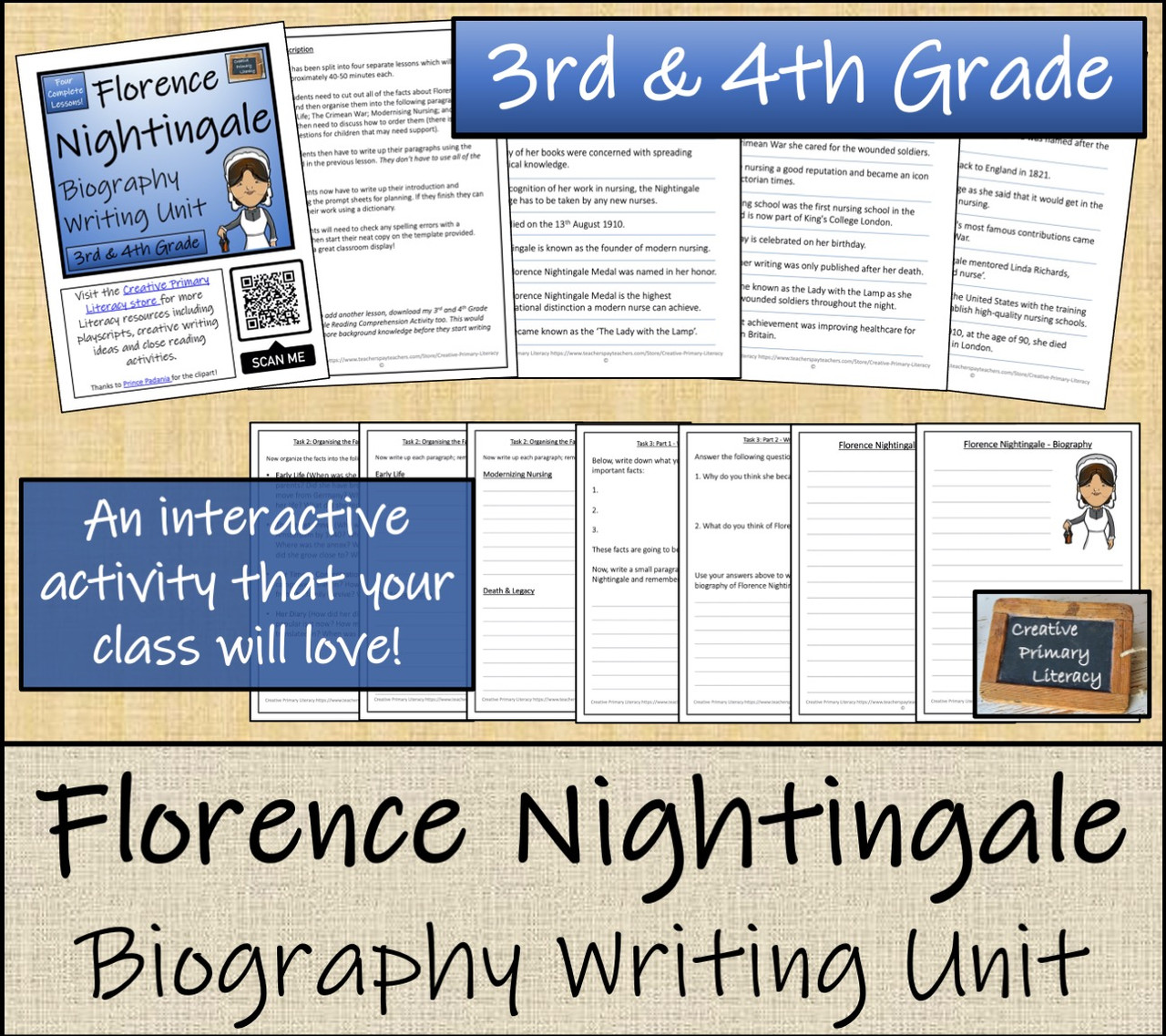 Florence Nightingale Biography Writing Unit | 3rd Grade & 4th Grade ...