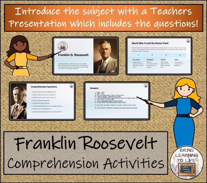 Franklin Roosevelt Close Reading Comprehension Activities | 3rd & 4th ...