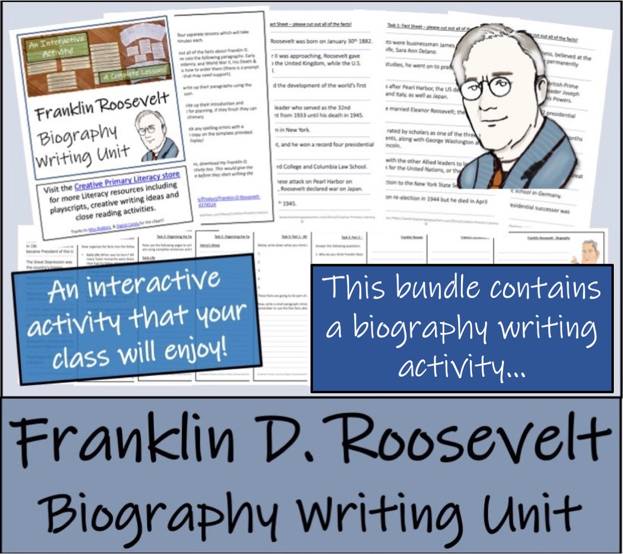 Franklin Roosevelt - 3rd & 4th Grade Close Read & Biography Writing ...