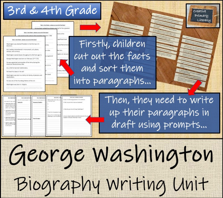 George Washington Biography Writing Unit | 3rd Grade & 4th Grade ...