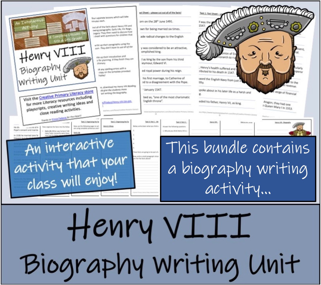 Henry VIII - 5th & 6th Grade Close Read & Biography Writing - Amped Up ...