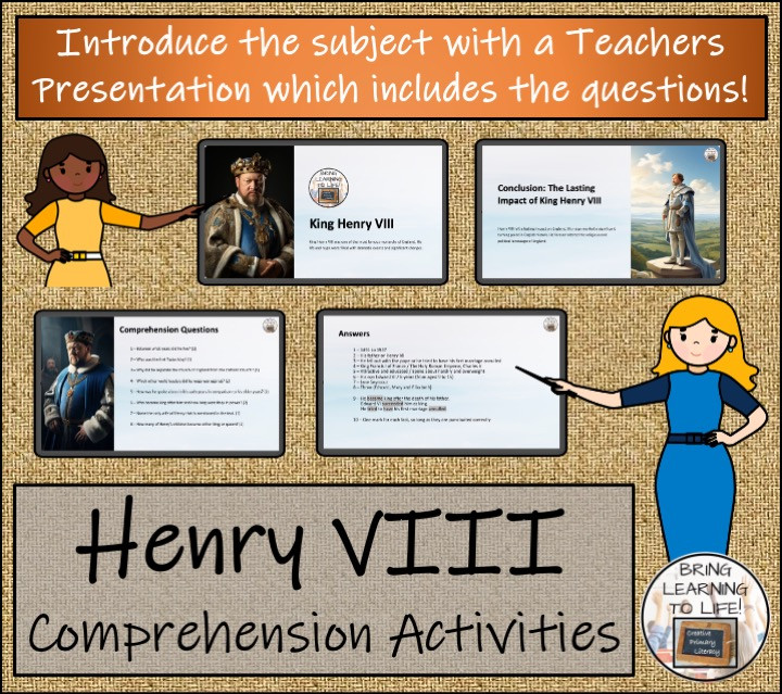 King Henry VIII Close Reading Comprehension Activities | 3rd Grade ...