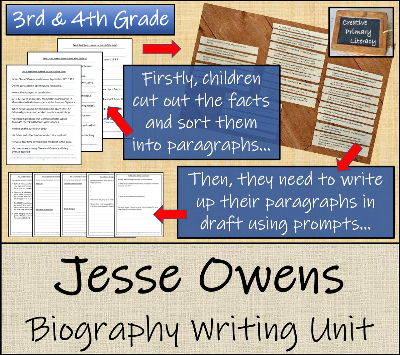 Jesse Owens Biography Writing Unit | 3rd Grade & 4th Grade - Amped Up ...