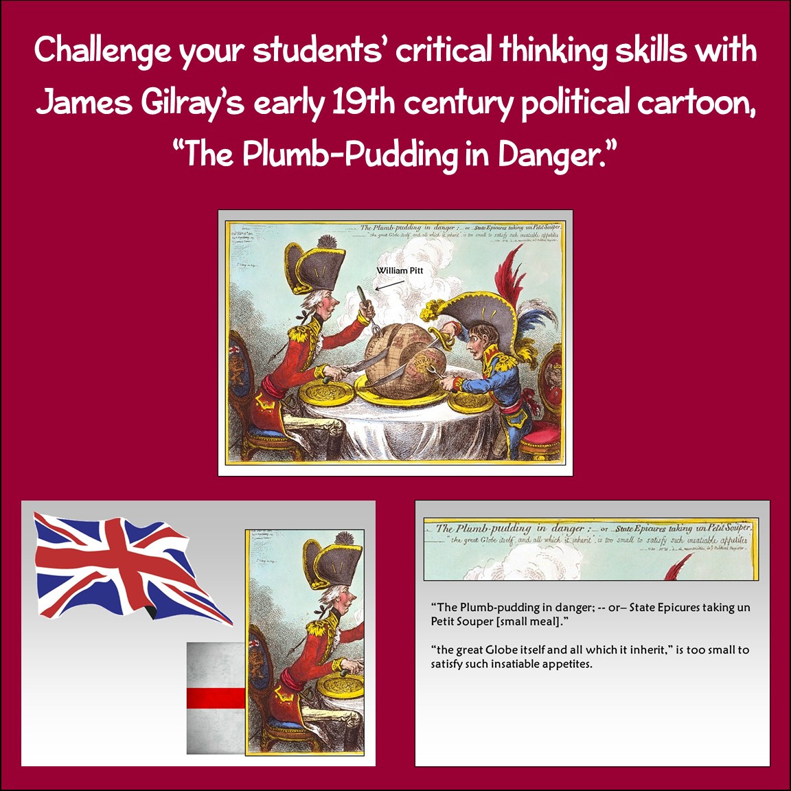 Political Cartoon: The Plumb-Pudding in Danger - Amped Up Learning