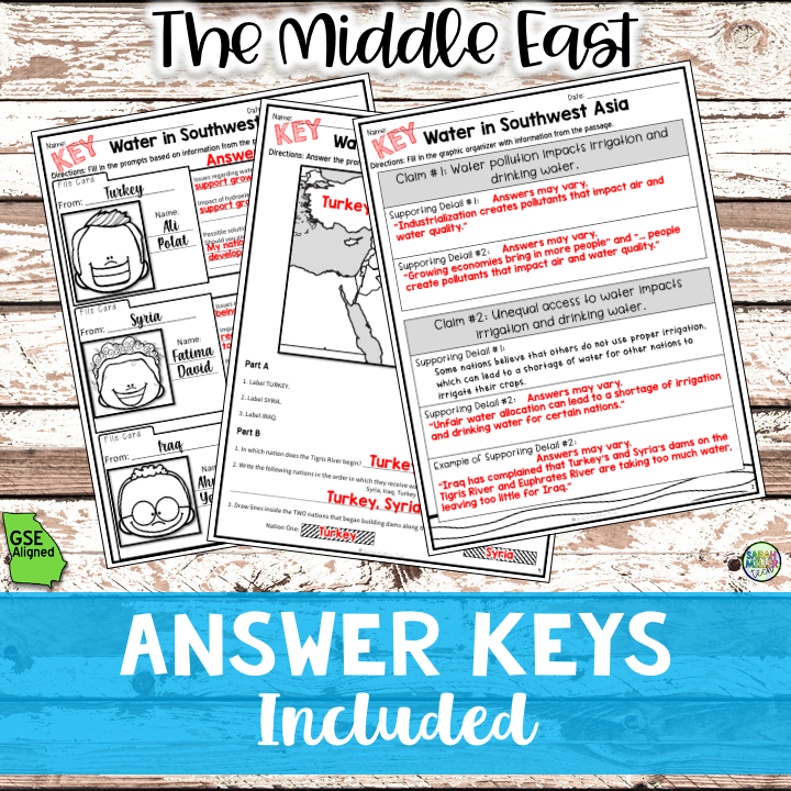 Water Pollution & Unequal Access Reading Activity Packet in Middle East ...