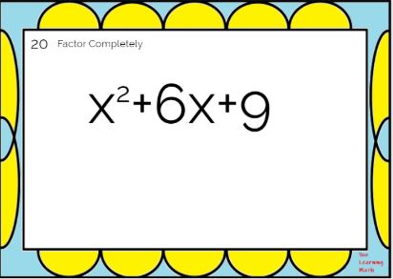 Simplifying and Factoring Polynomials: 31 TASK CARDS - Amped Up Learning