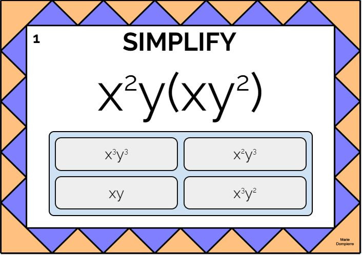 Product Rule of Exponents: Digital BOOM Cards - 20 Problems - Amped Up ...