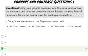 Google Forms Activities for Reading Comprehension Using Moana Parody ...