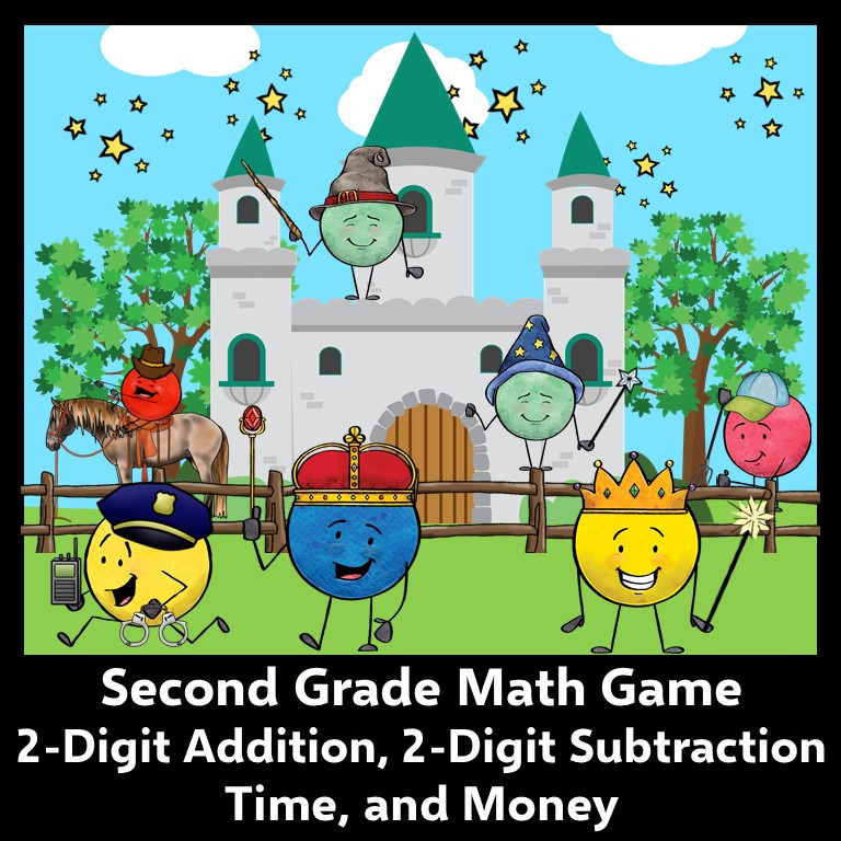 2nd Grade Math Game - Word Problems - Addition and Subtraction 2-digit ...