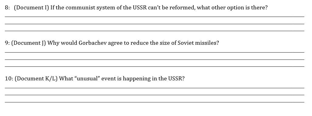 DBQ - The Collapse of the Soviet Union