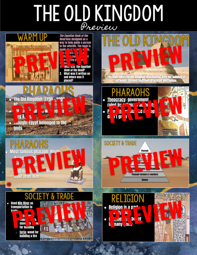 The Old Kingdom - PowerPoint, Guided Notes, Teacher Notes, & Exit Ticket