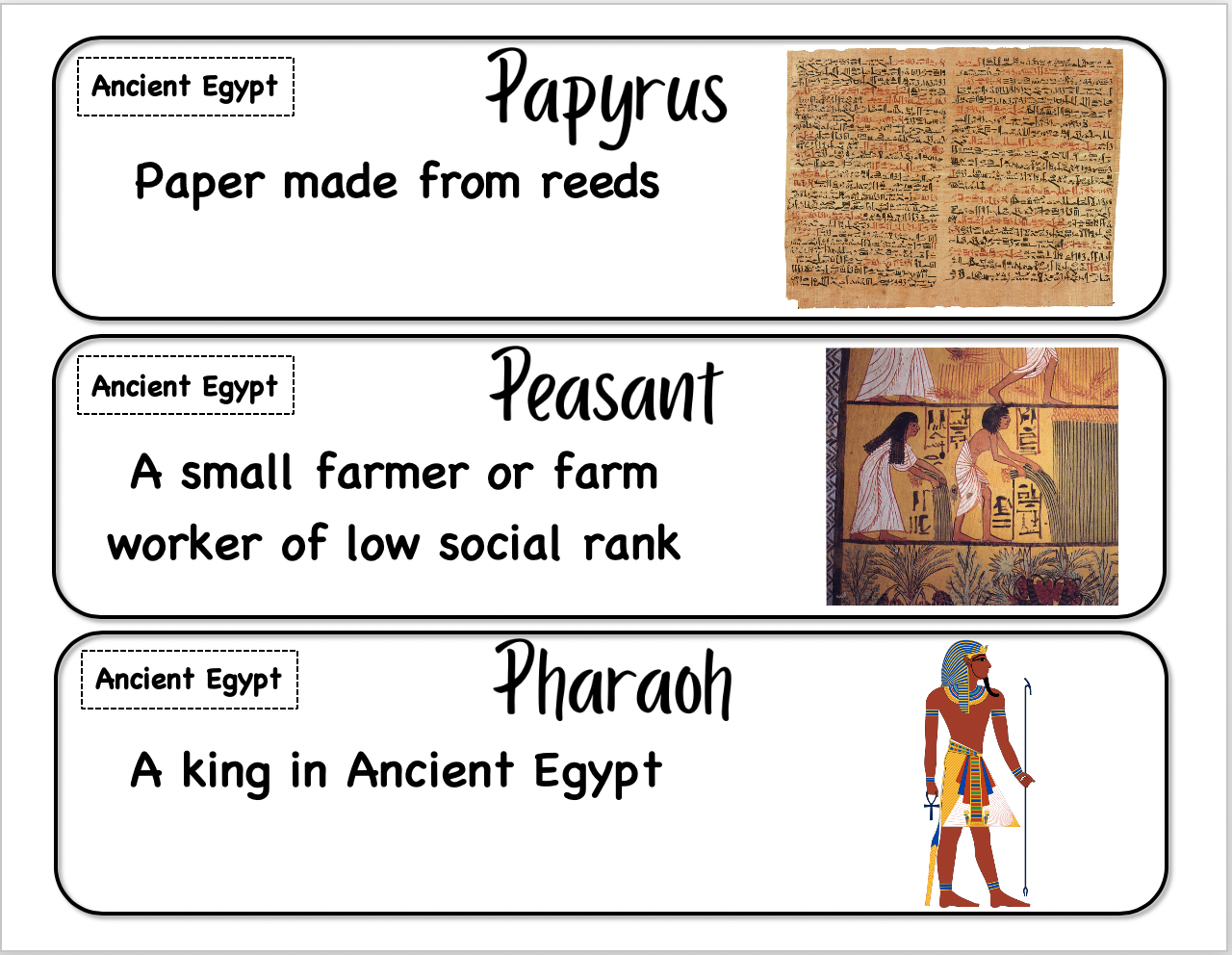 Ancient Egypt Word Wall