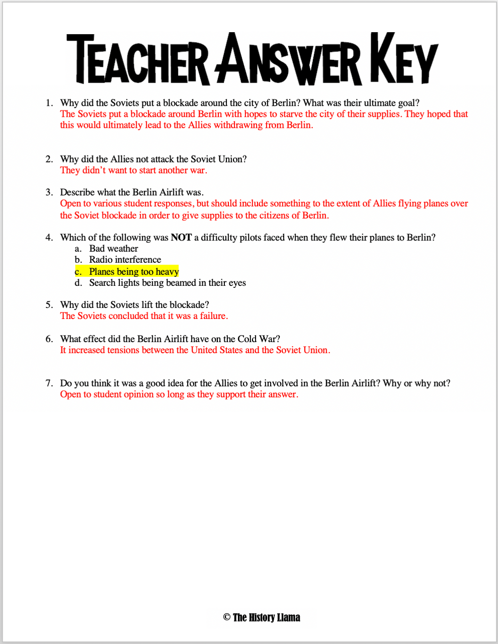 The Berlin Airlift Reading WS - Amped Up Learning