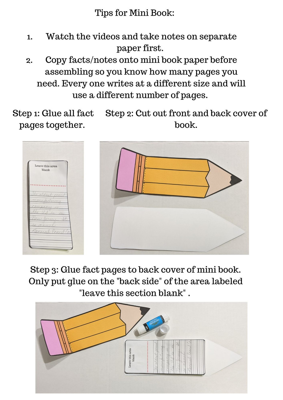 Pencil Mini Book Activity Paper and Digital for Distance Learning ...