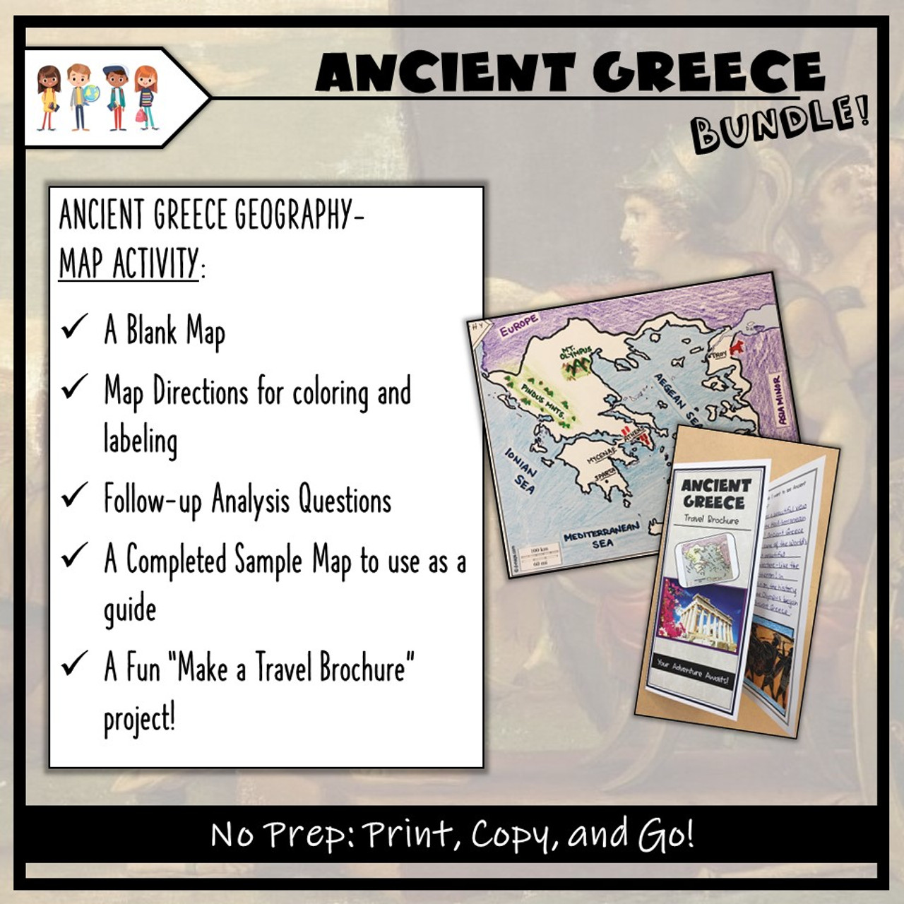 Ancient Greece Bundle: Map Activity, Readings, Bio's Research- Distance ...