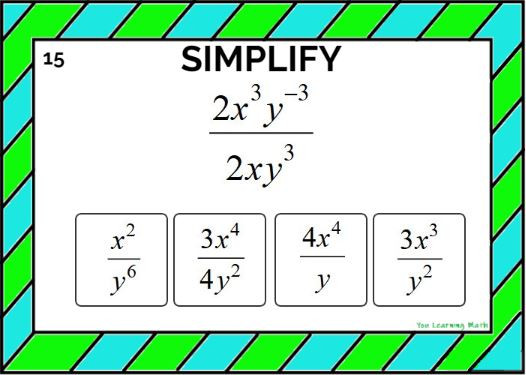 Applying the Properties of Exponents: BOOM Cards - 30 Problems - Amped ...
