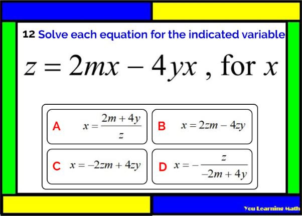 Rewriting Literal Equations: Digital BOOM Cards for Remote Learning ...