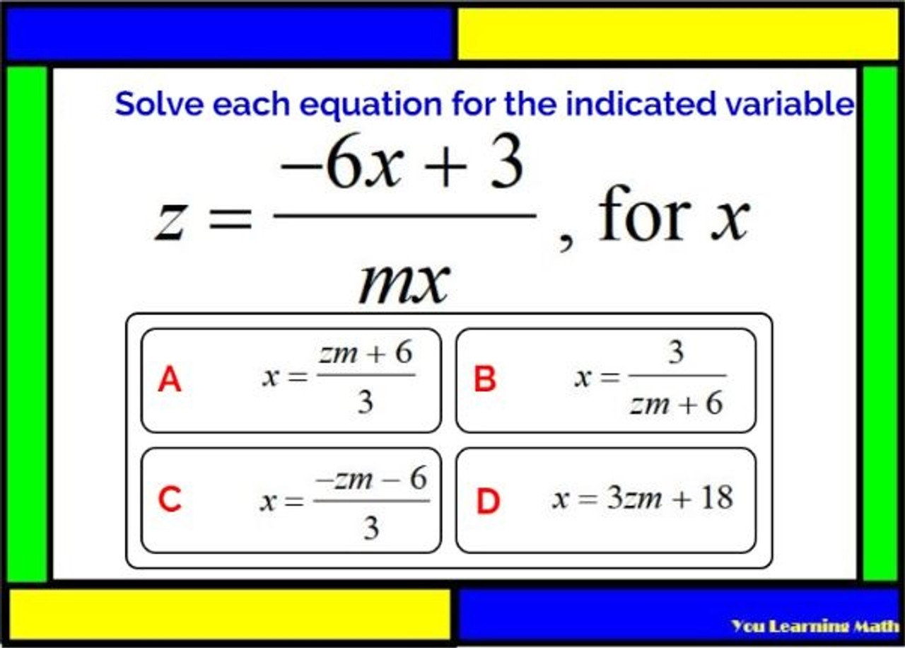 Rewriting Literal Equations: Google Forms Quiz -20 Problems - Amped Up ...