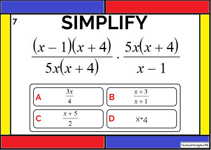Multiplying Rational Expressions: Digital BOOM Cards for Remote ...