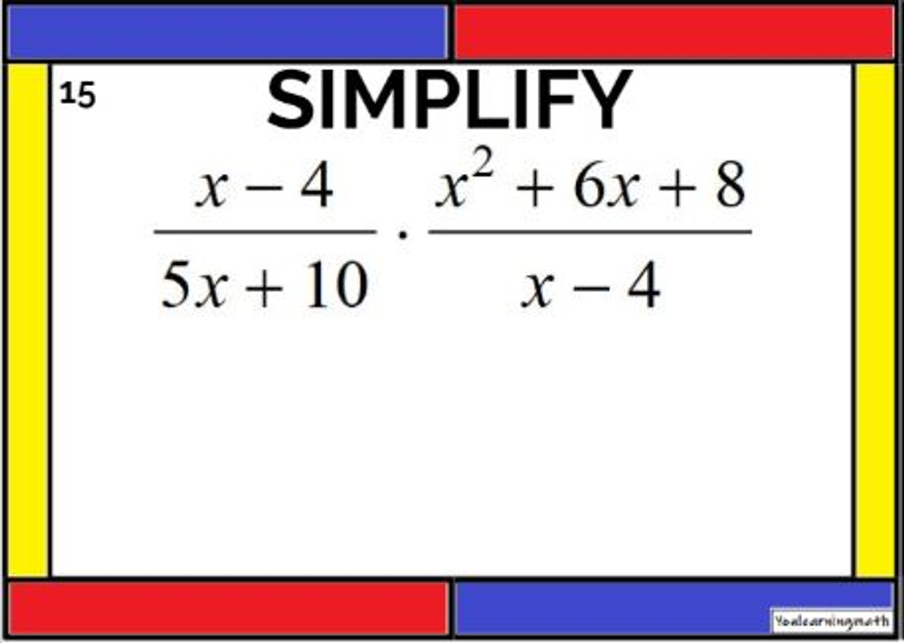 Multiplying Rational Expressions: 22 Task Cards - Amped Up Learning