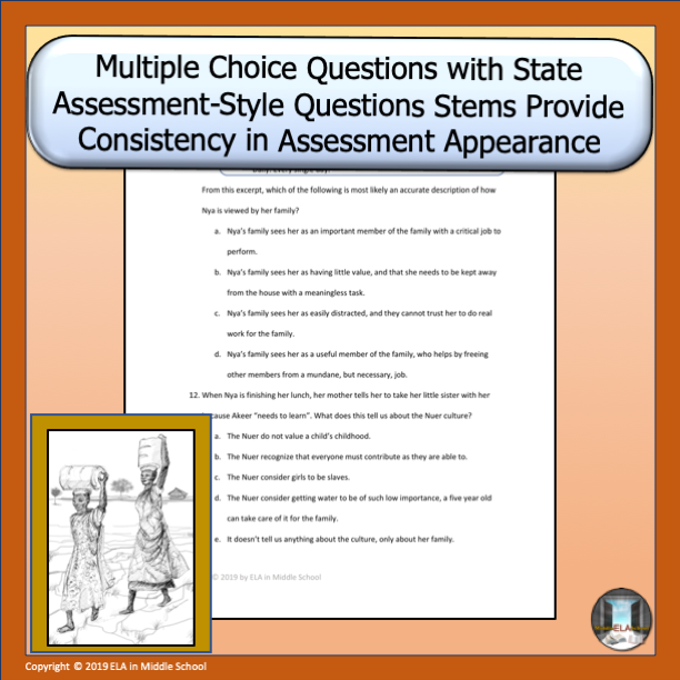 A Long Walk to Water Reading Comprehension Assessment 1 Chapters 1 - 5 ...