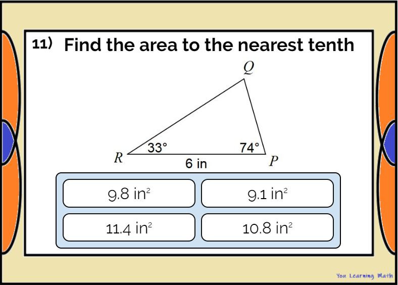 Finding the Area of Triangles using the Laws of Sines and Cosines ...
