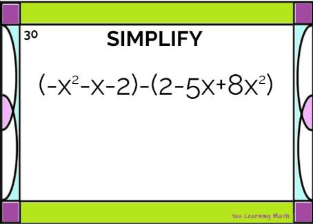 Adding and Subtracting Polynomials: 30 Problems - GOOGLE Slides - Amped Up Learning