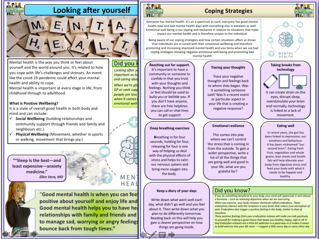 Coping Strategies for Mental Health Posters - Amped Up Learning