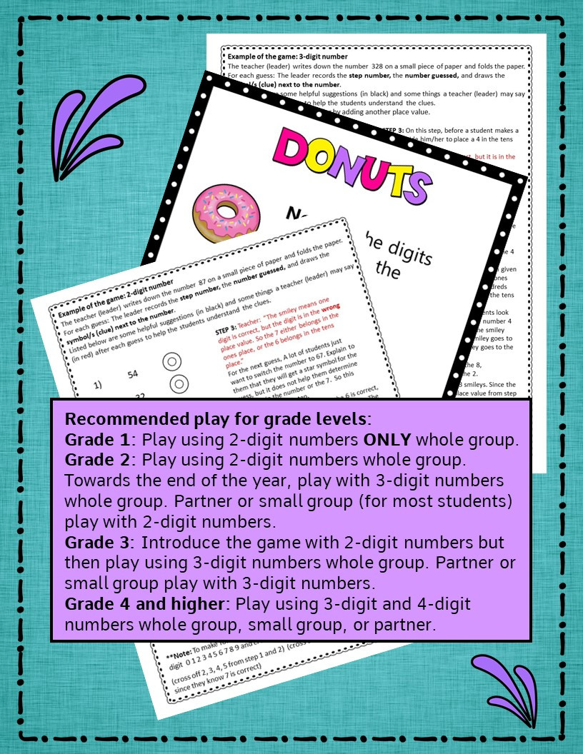 A Place Value and Critical Thinking Math Game - DONUTS - Amped Up Learning