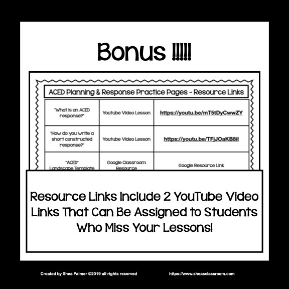 ACED Planning & Response Writing Mini-Unit - Amped Up Learning