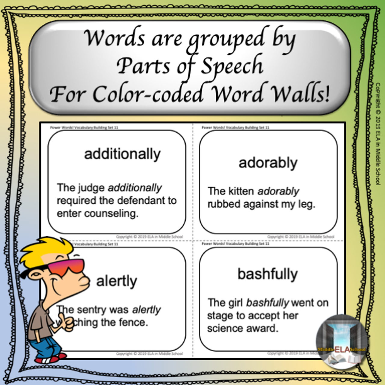 Power Words! Vocabulary Building Flashcards and Word Wall Set 11 ...