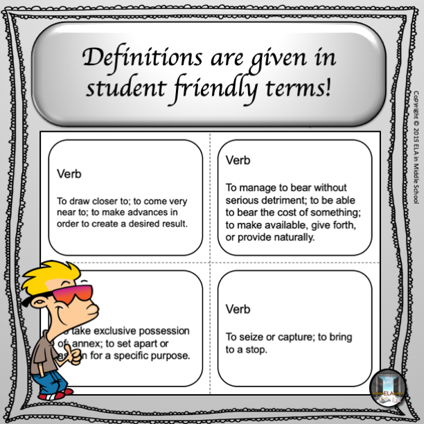 Power Words! Vocabulary Building Flashcards and Word Wall Set 7 - Amped ...