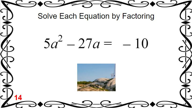 Solving Quadratic Equations by Factoring: GOOGLE Slides Picture Puzzle ...