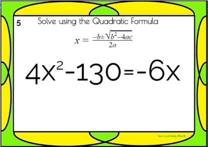 Solving Quadratic Equations using the Quadratic Formula and Finding the ...
