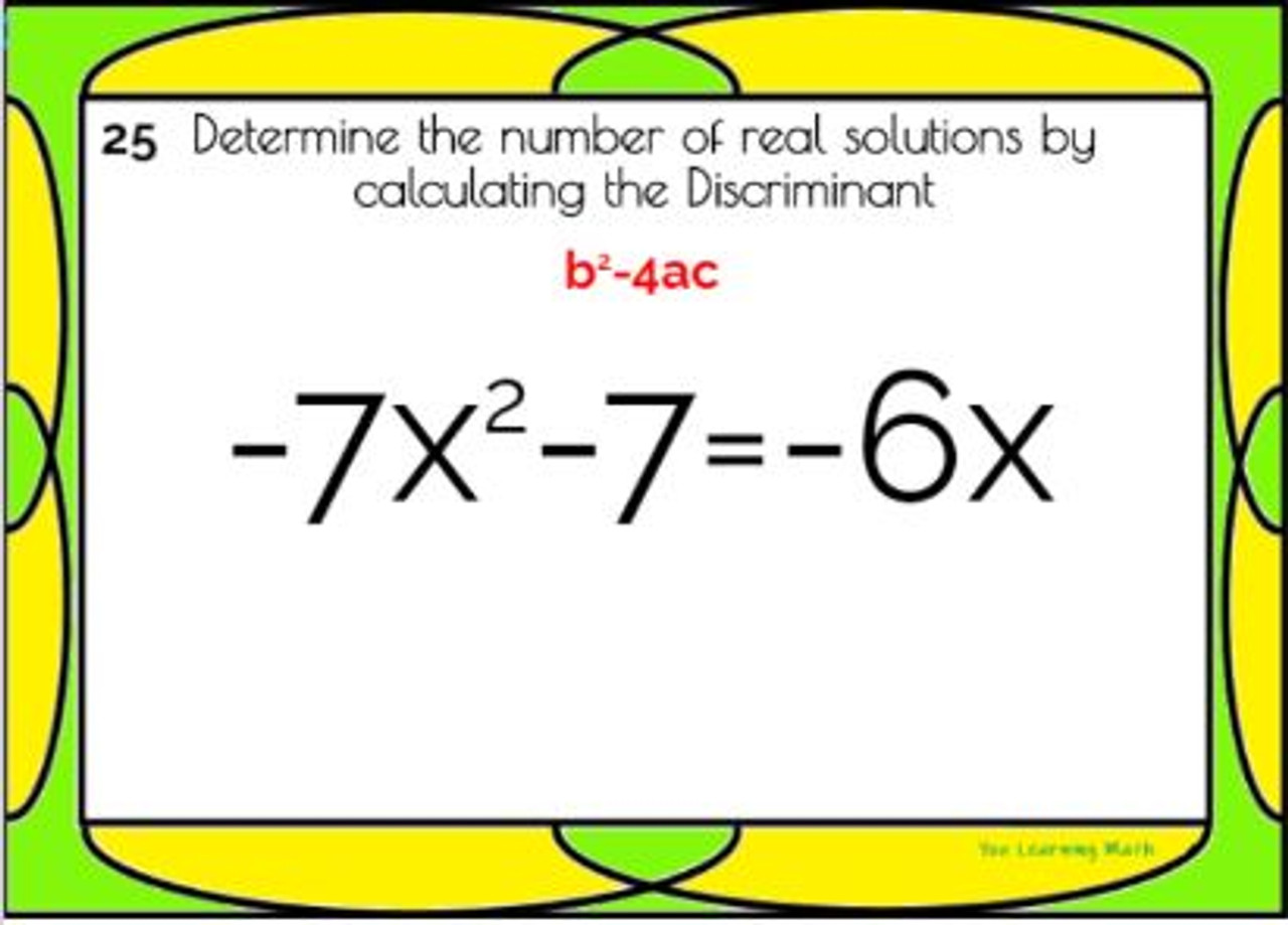 Solving Quadratic Equations using the Quadratic Formula and Finding the ...