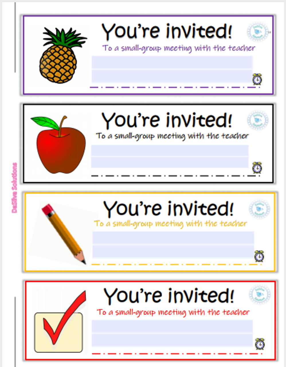 Small group invitations time management tool - Amped Up Learning