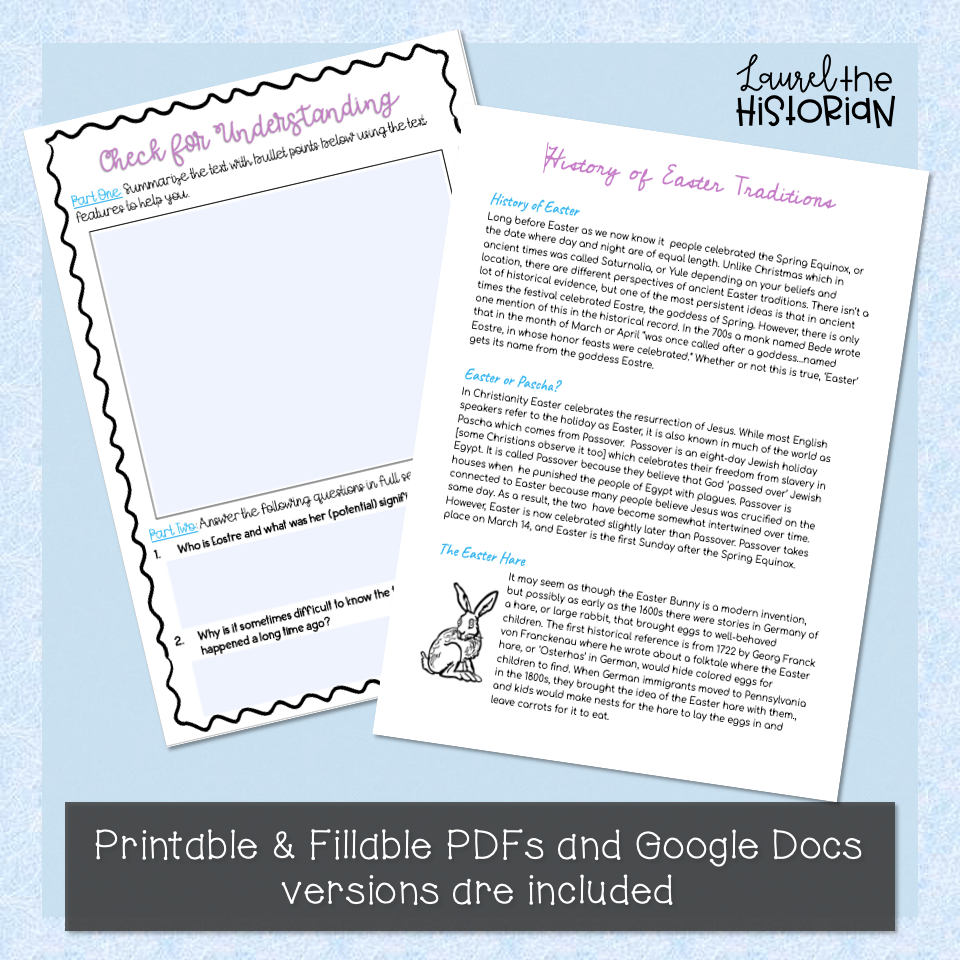 History of Easter Reading Comprehension - Amped Up Learning